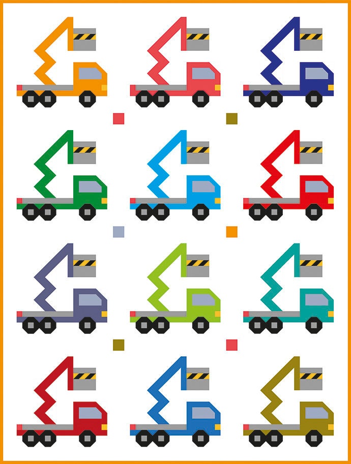 PDF Quilt Block Pattern Lifting Platform Truck Vehicle | Etsy