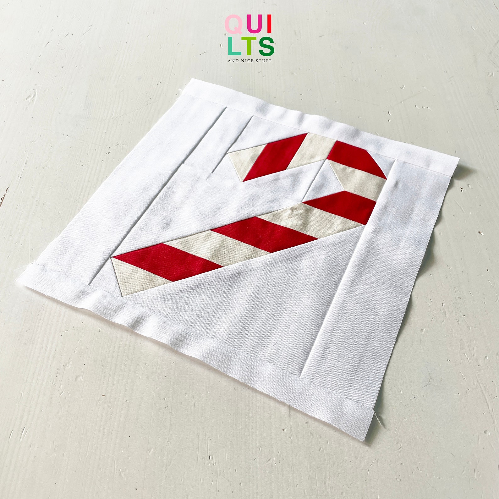 PDF Quilt Block Pattern – Candy Cane 2 – Christmas Quilt – Christmas ...