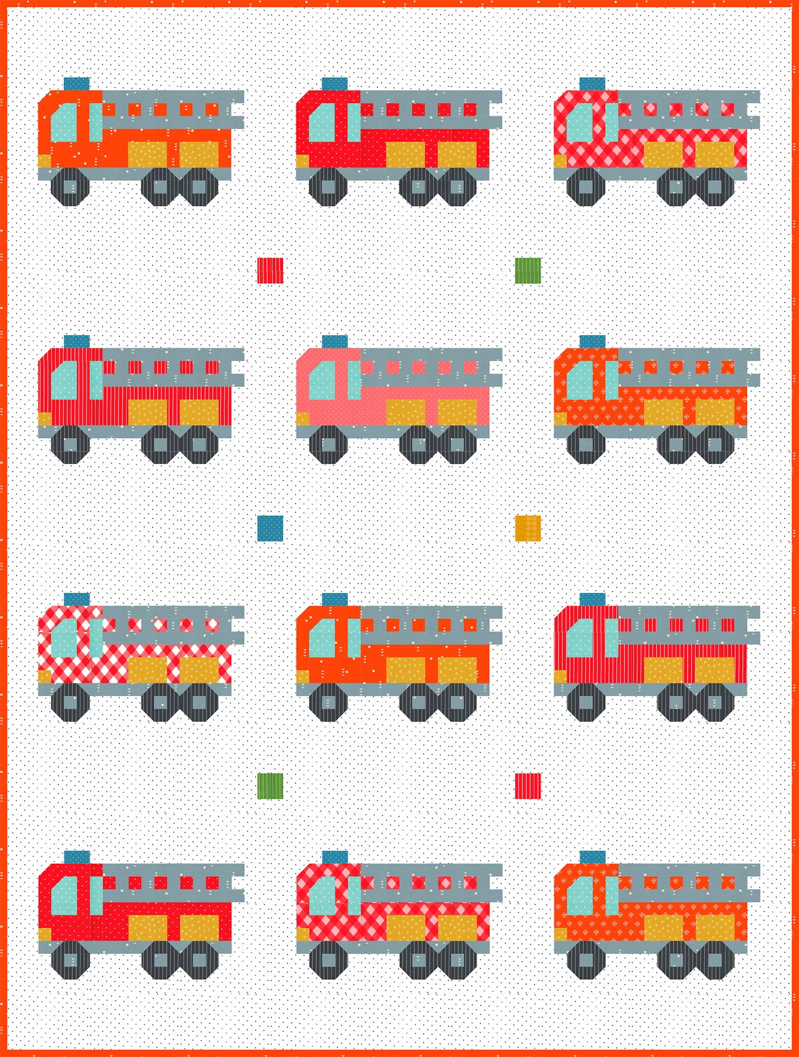 PDF Quilt Block Pattern Fire Truck Vehicle Quilt - Etsy