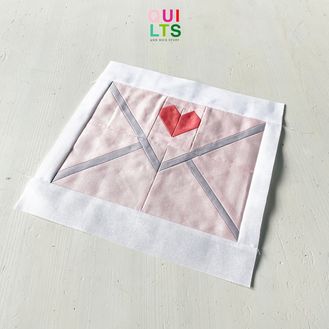 NEW! PDF Quilt Block Pattern – Heart Envelope – Valentine Quilt ...