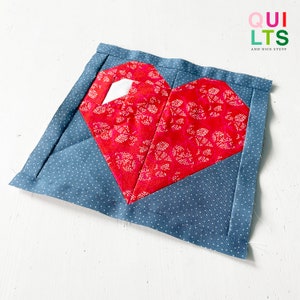 NEW! PDF Quilt Block Pattern – Big Heart – Valentine Quilt – Valentine ...