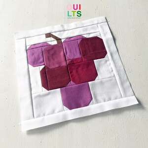 PDF Quilt Block Pattern – Grapes + Bonus Block: Shiny Grapes – Fruits ...