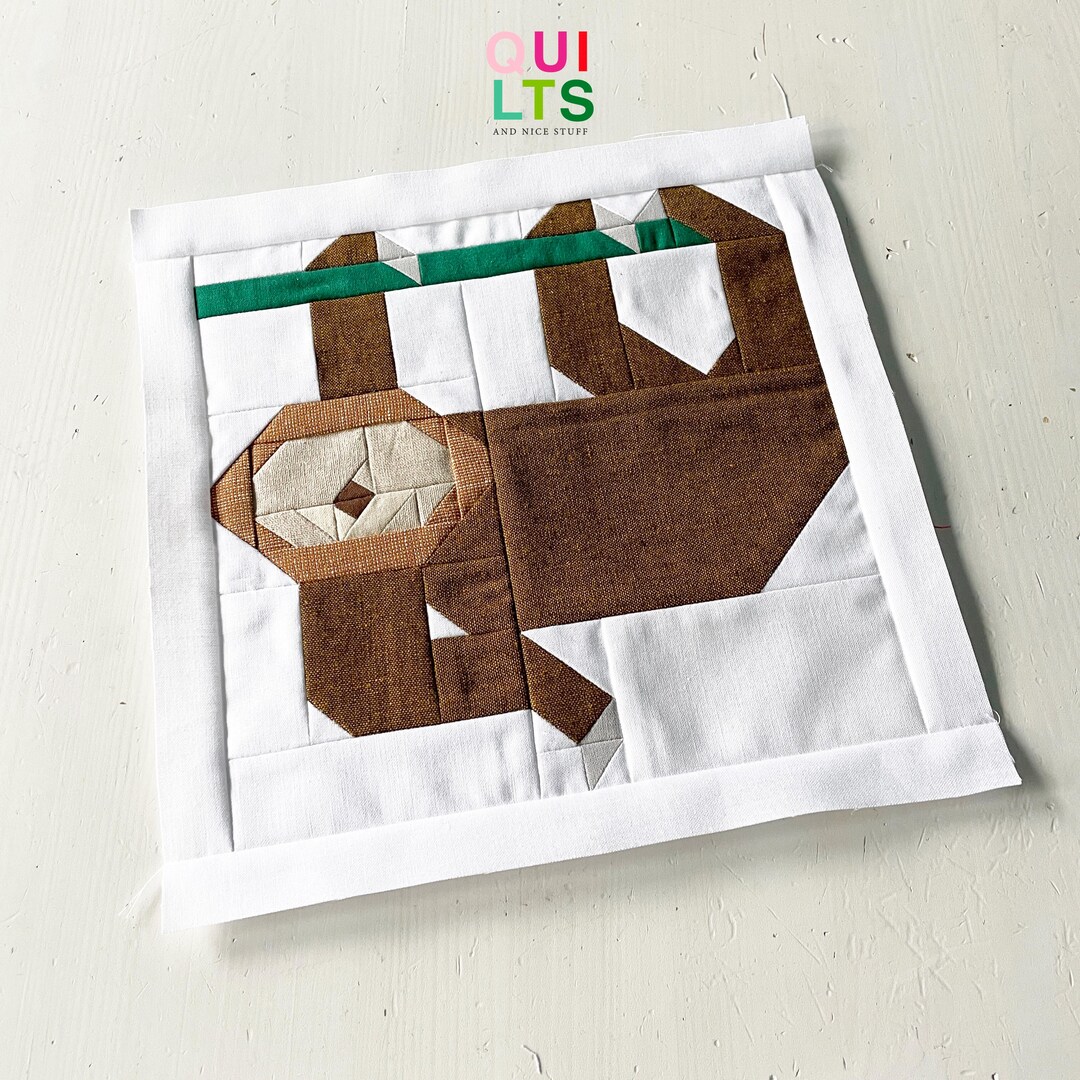 PDF Quilt Block Pattern – Sloth – Animal Quilt - Etsy