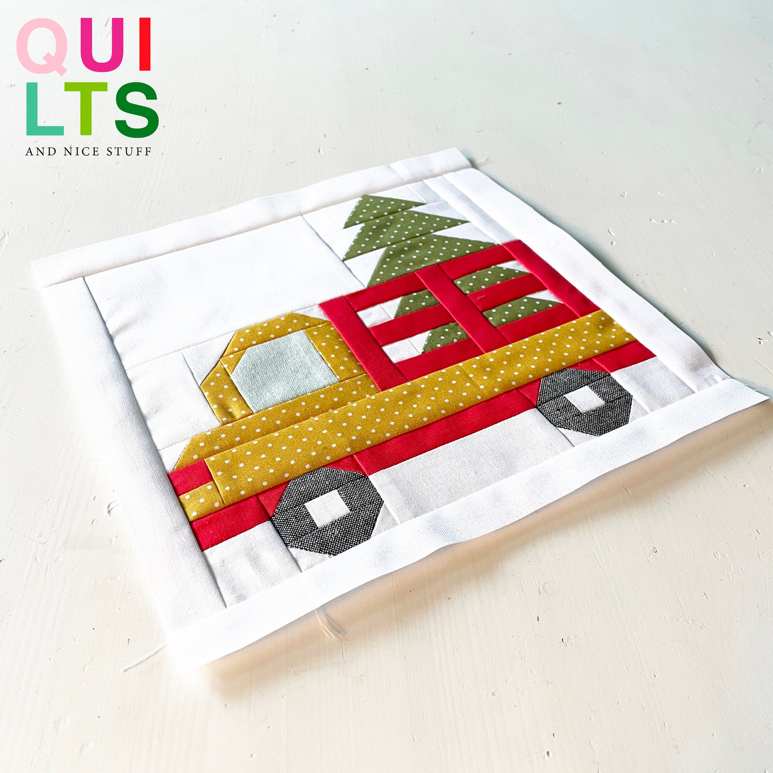 PDF Quilt Block Pattern – Hay Wagon – Christmas Edition – Vehicle Quilt ...