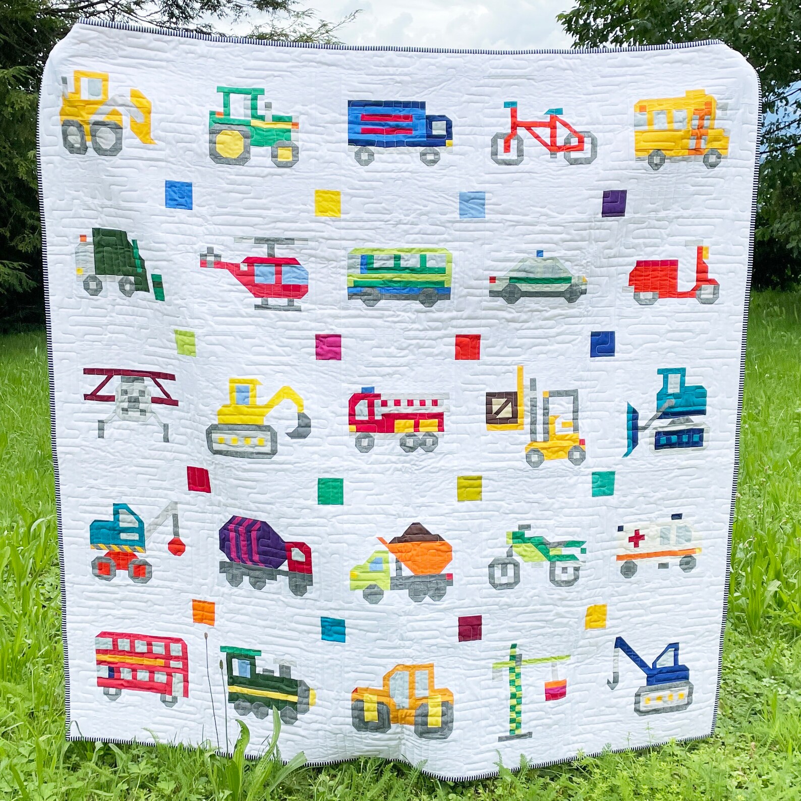PDF Quilt Block Pattern – Family Car With Tree – Christmas Edition ...