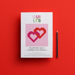 NEW! PDF Quilt Block Pattern – Connected Hearts – Valentine Quilt ...