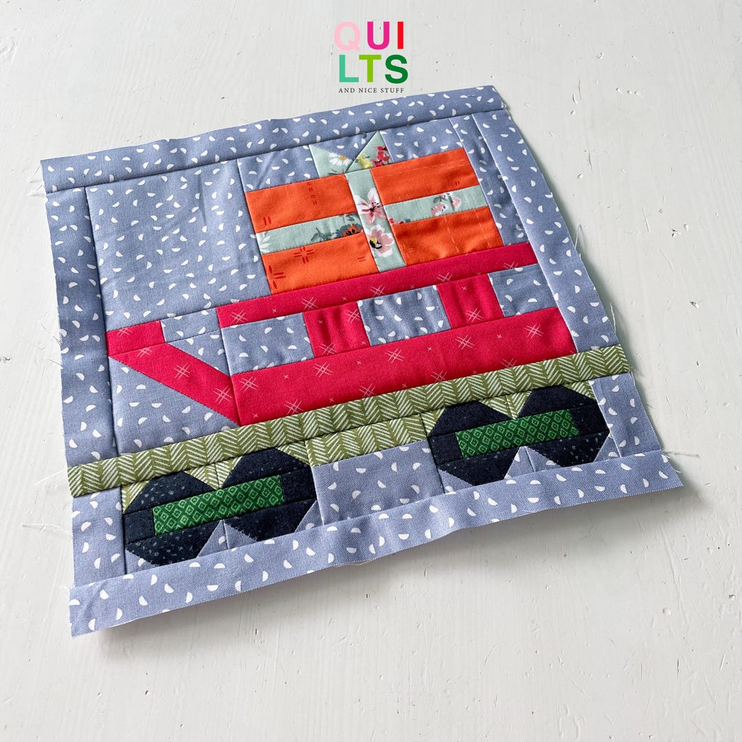 PDF Quilt Block Pattern "sledge With Gift Wagon" – Christmas Train ...