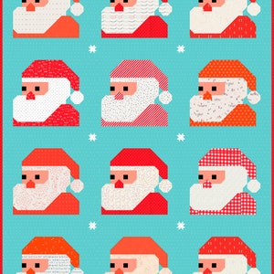 PDF Quilt Block Pattern – Santa Face Side – Christmas Quilt – Christmas ...