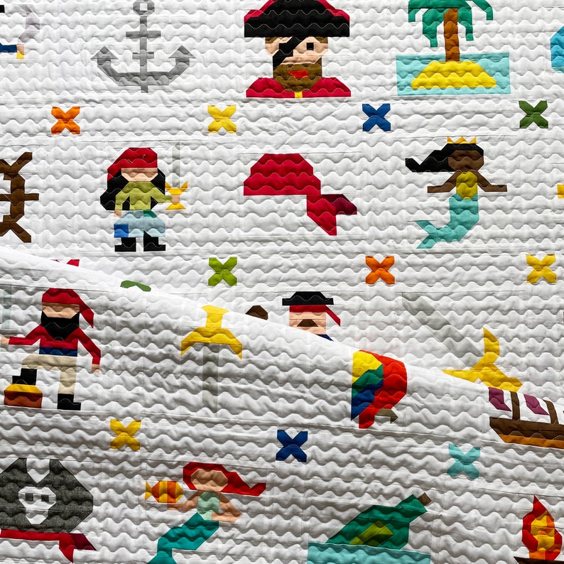 PDF Quilt Block Pattern Whale Pirate Quilt - Etsy