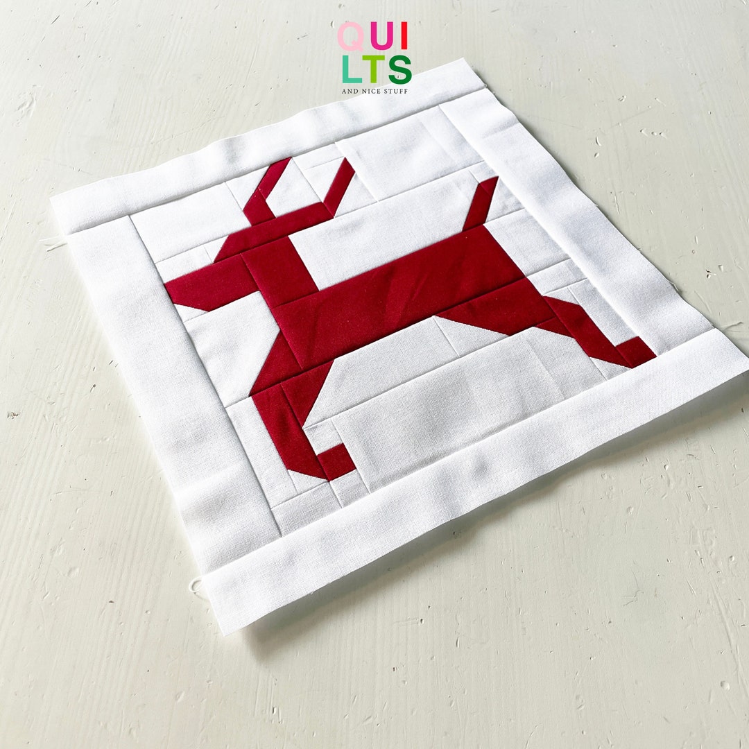 PDF Quilt Block Pattern – Reindeer – Christmas Quilt – Christmas ...