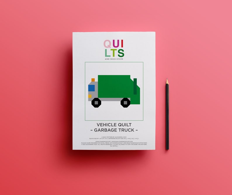 PDF Quilt Block Pattern – Garbage Truck – Vehicle Quilt Pattern - Etsy