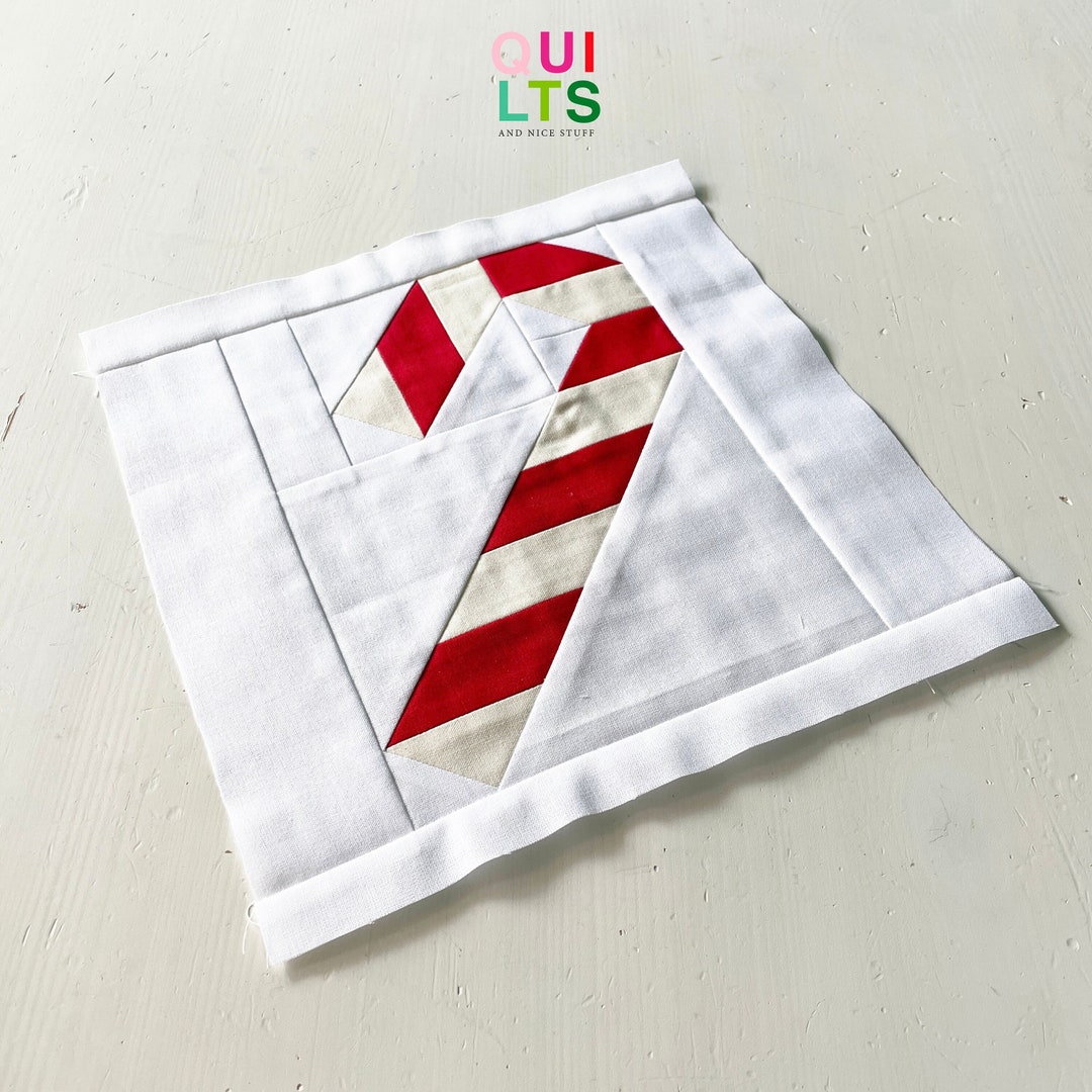 PDF Quilt Block Pattern – Candy Cane 2 – Christmas Quilt – Christmas ...