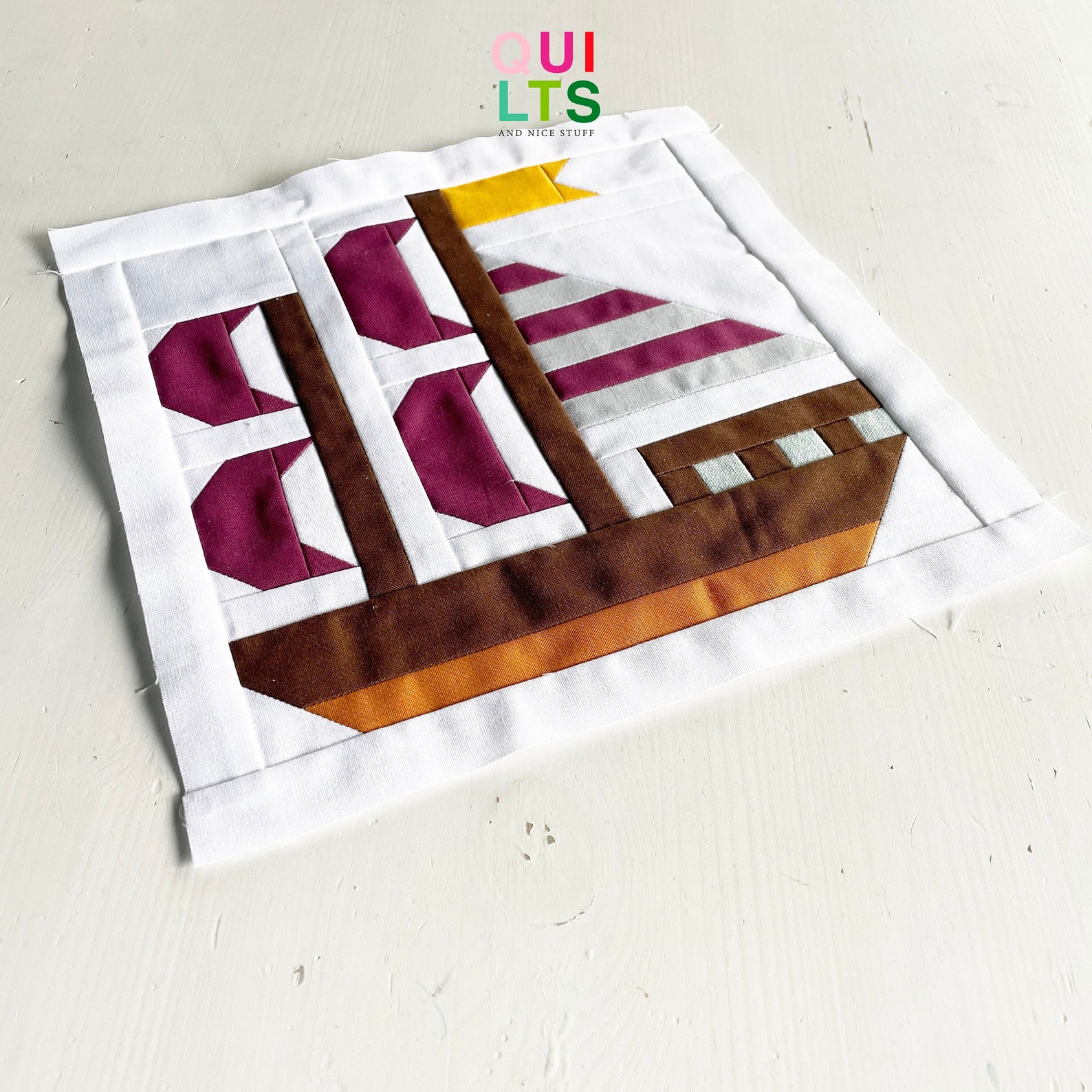 PDF Quilt Block Pattern – Pirate Ship – Vehicle Quilt - Etsy