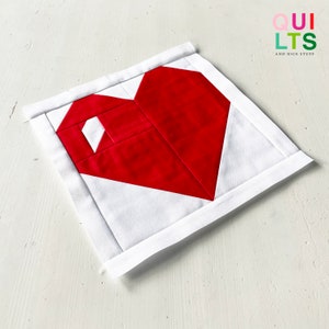 NEW PDF Quilt Block Pattern Big Heart Valentine Quilt Valentine's Day ...