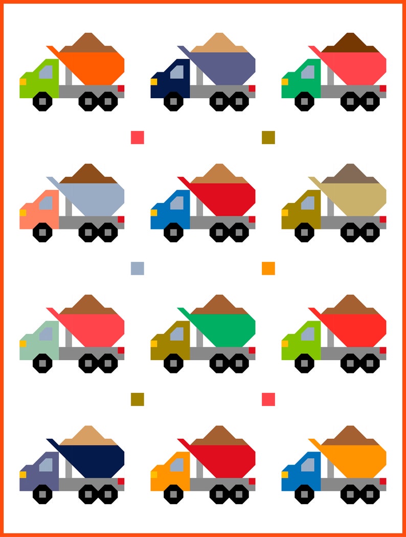 PDF Quilt Block Pattern Dump Truck Vehicle Quilt - Etsy