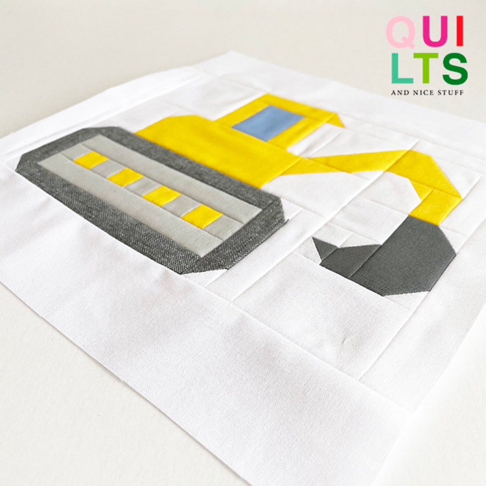 PDF Quilt Block Pattern Crawler Excavator | Etsy