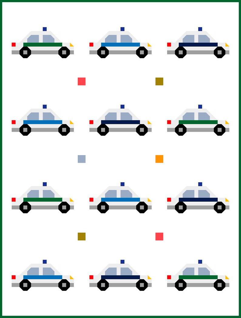 PDF Quilt Block Pattern Police Car Vehicle Quilt - Etsy