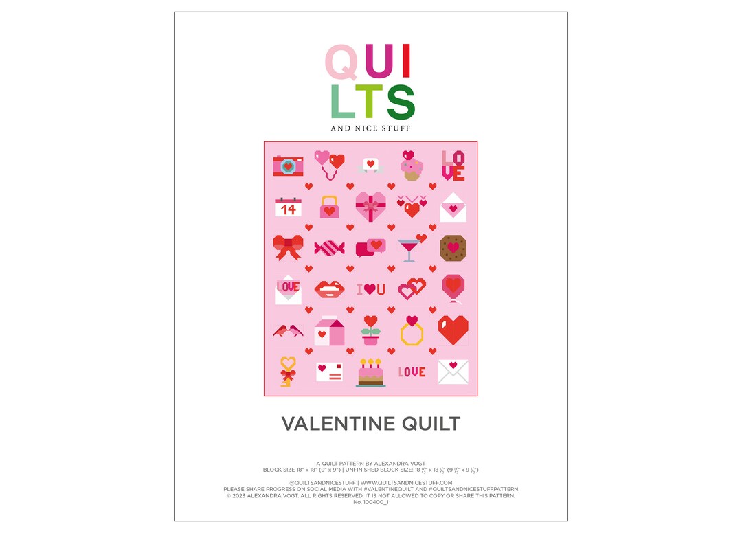 32 Valentine Quilt Block Pattern Bundle - PDF Pattern - Most Beautiful ...