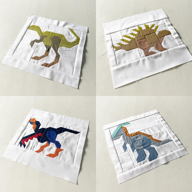 Dinosaur Quilt 16 Block Pattern Bundle – PDF Pattern - Etsy