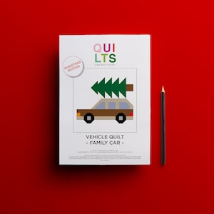 PDF Quilt Block Pattern – Family Car With Tree – Christmas Edition ...