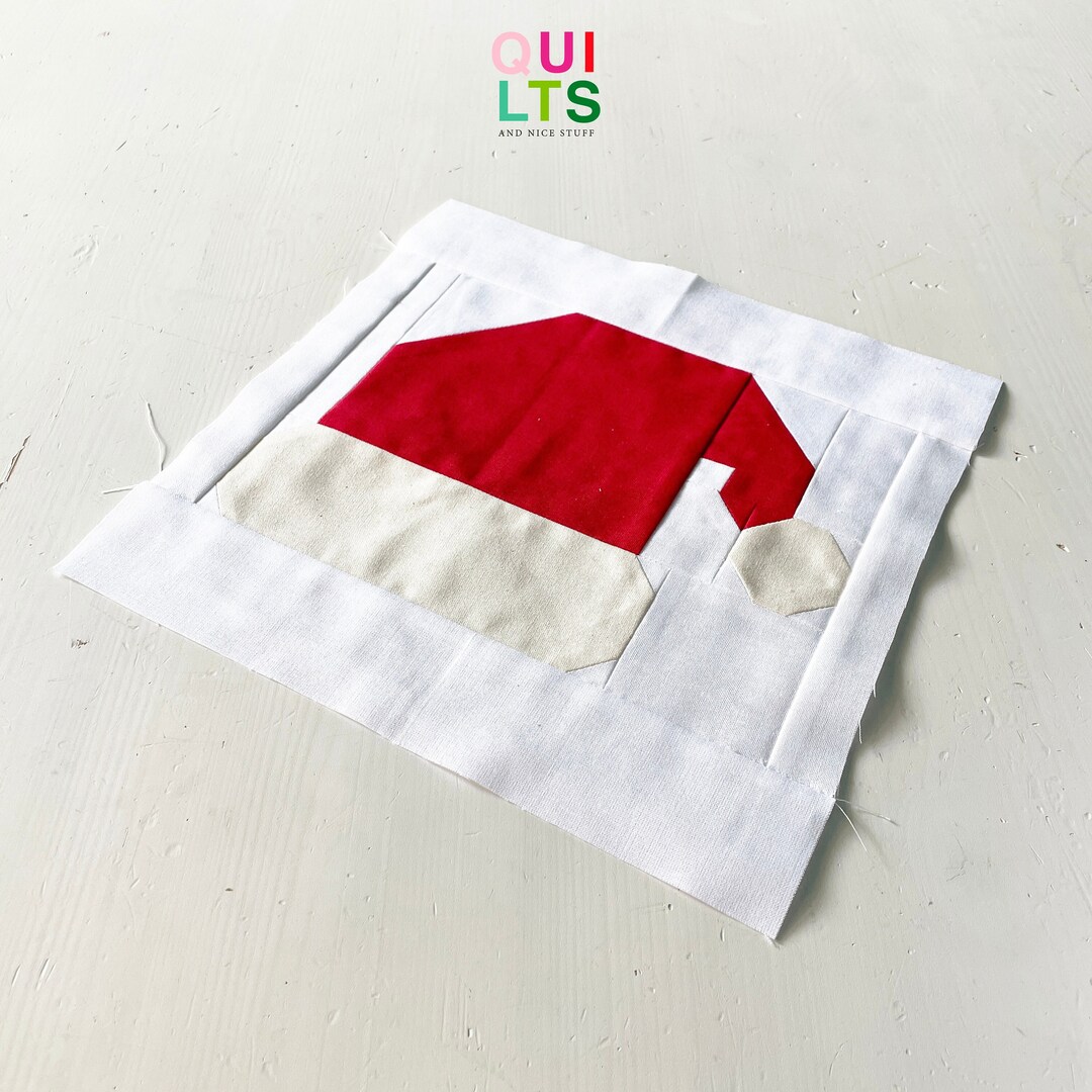 PDF Quilt Block Pattern – Santa Hat – Christmas Quilt – Christmas ...