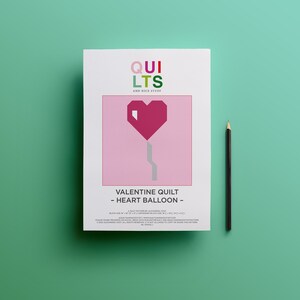 NEW! PDF Quilt Block Pattern – Heart Balloon – Valentine Quilt ...