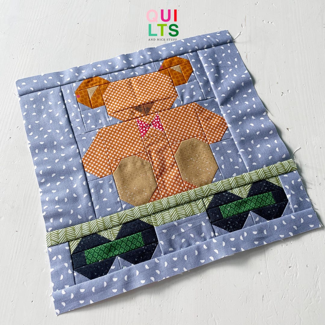 PDF Quilt Block Pattern "teddy Bear Wagon" – Christmas Train Quilt ...