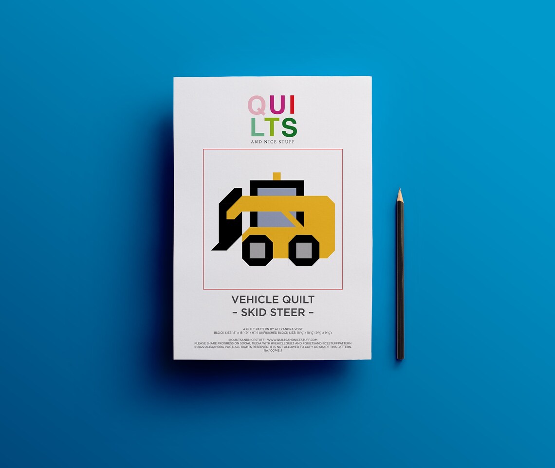 PDF Quilt Block Pattern Skid Steer Vehicle Quilt - Etsy