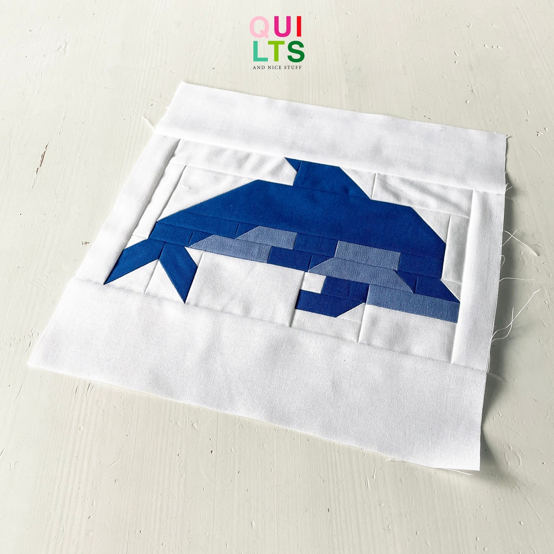 PDF Quilt Block Pattern – Dolphin 2 – Animal Quilt - Etsy