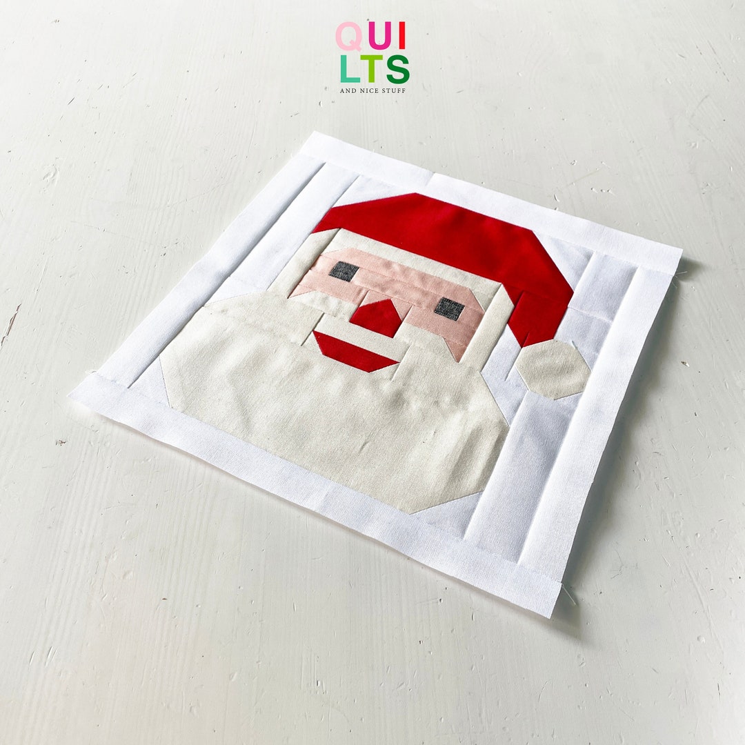 PDF Quilt Block Pattern – Santa Claus Face – Christmas Quilt ...