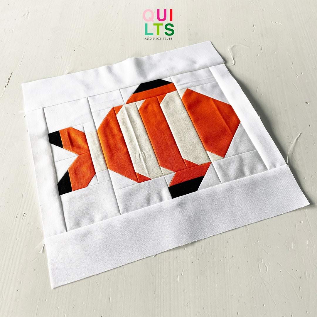 PDF Quilt Block Pattern – Clownfish – Animal Quilt - Etsy