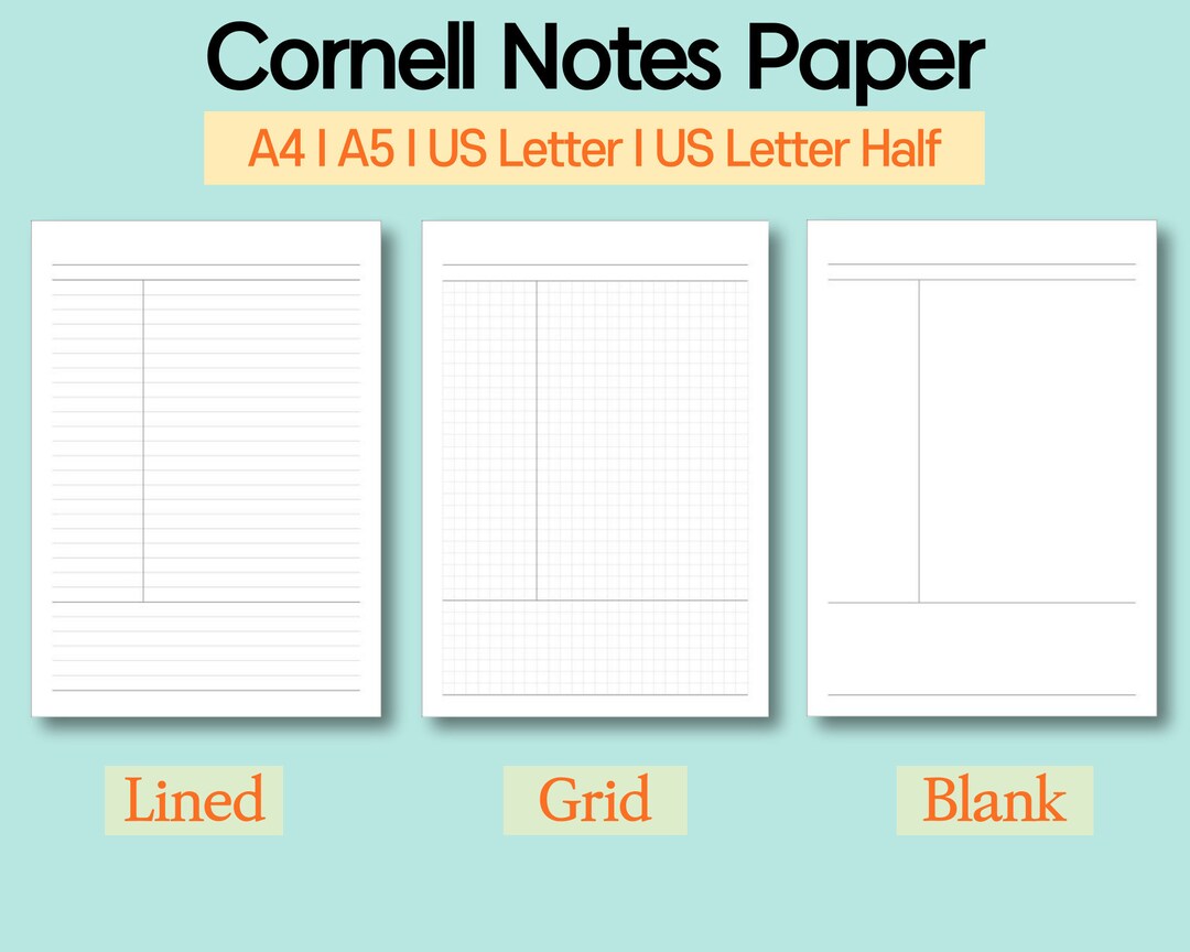CORNELL NOTES - NOTE Taking Template - Goodnotes Cornell Downloadable 3 ...