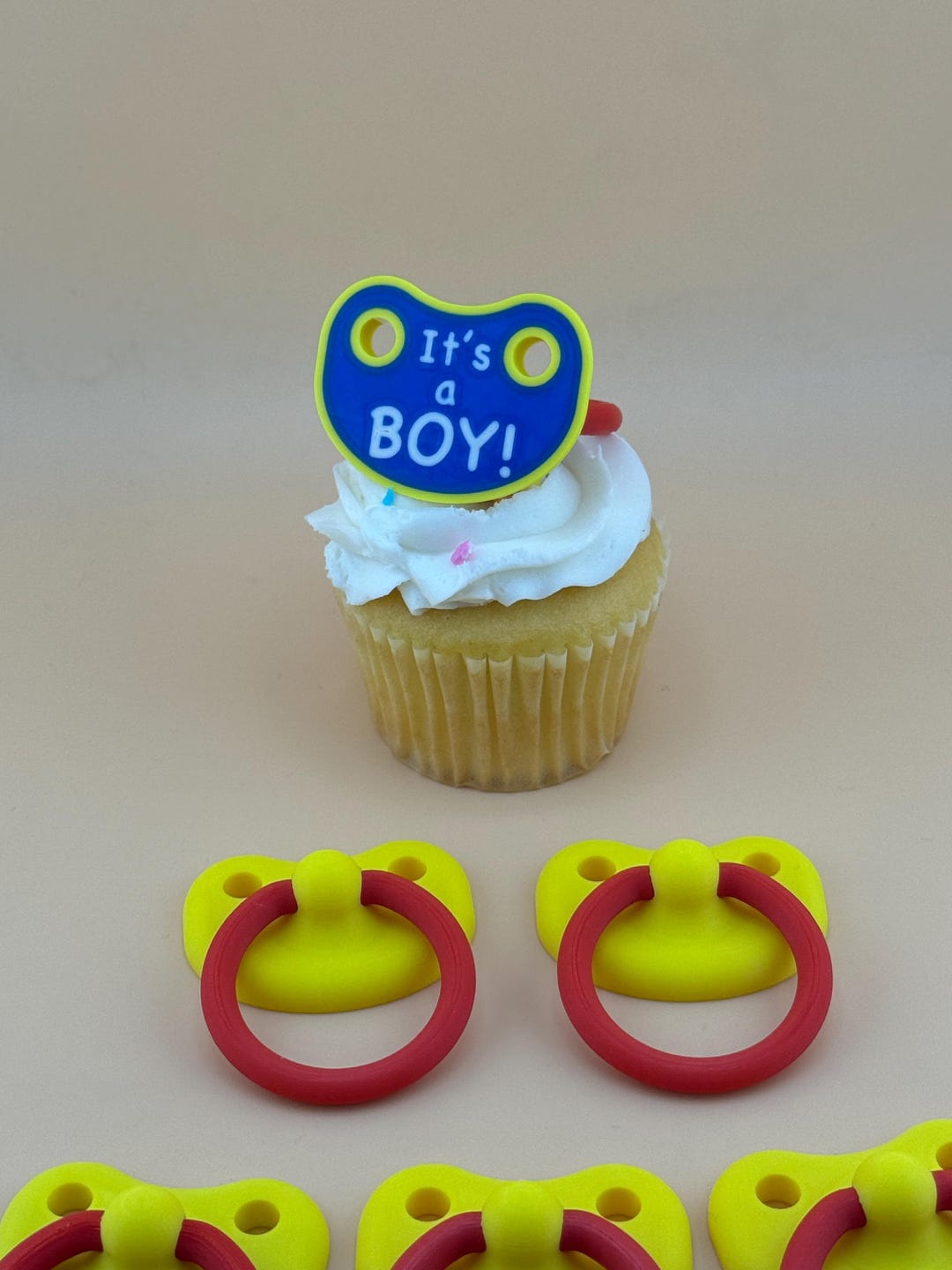 It's a Boy! Pacifier Cupcake Topper - Gender Reveal and Baby Shower ...