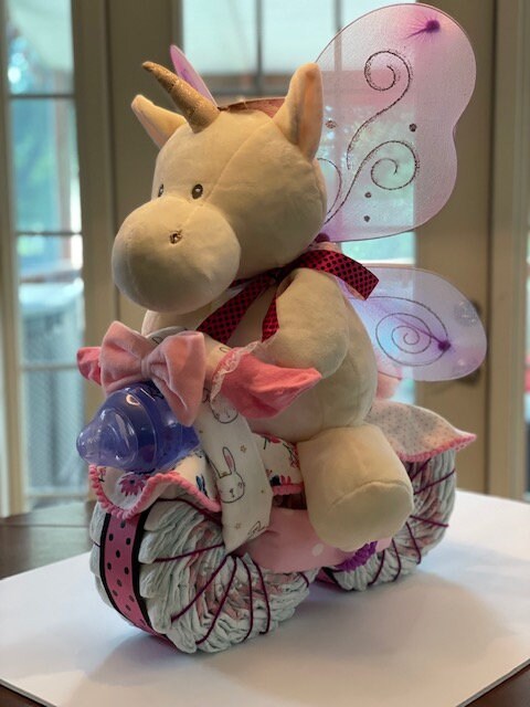 Motorcycle Diaper Cake - With Rider - Diaper Cake - Baby Girl/boy Gift ...