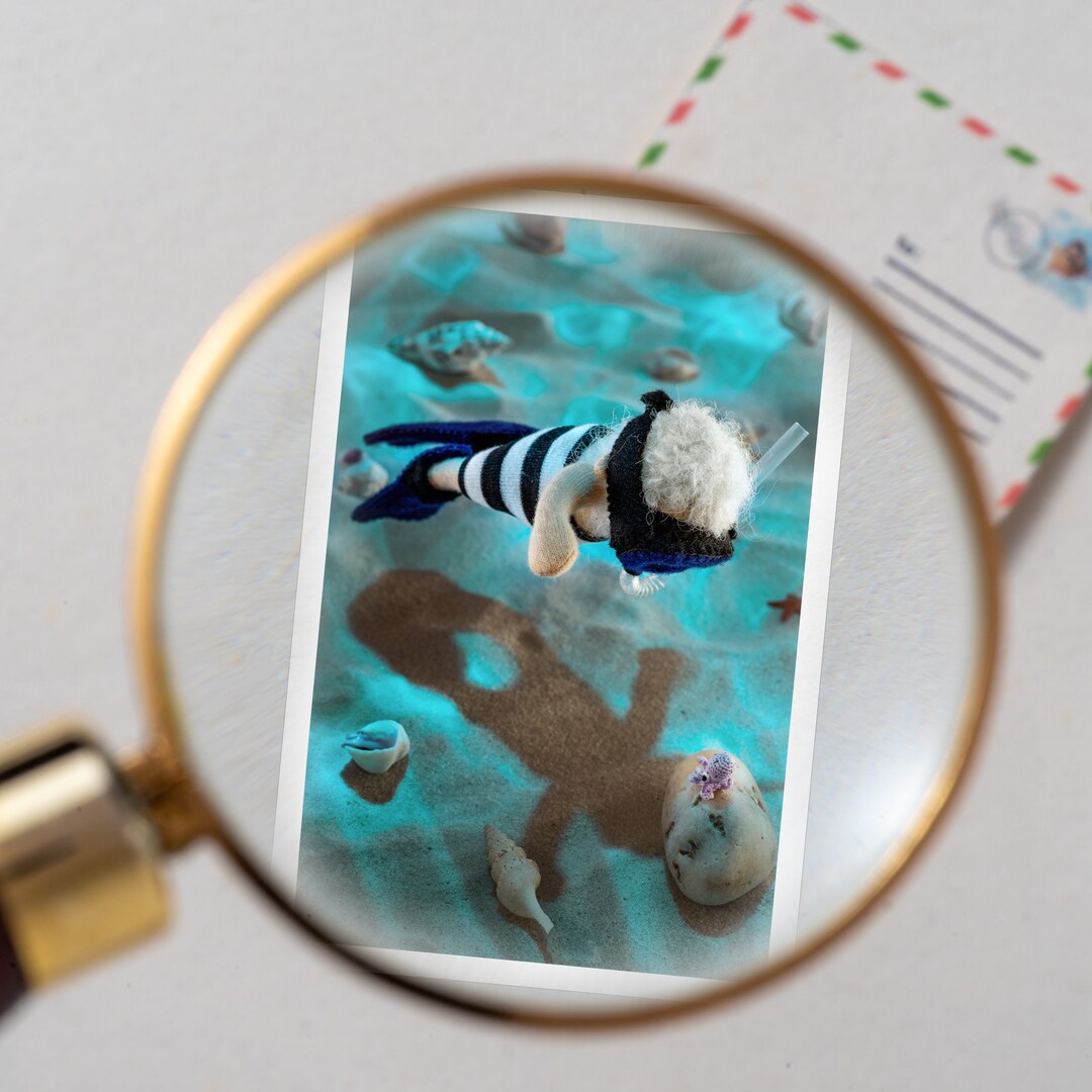Diver Miniature Blank Card With Envelope - Nautical Theme - Etsy