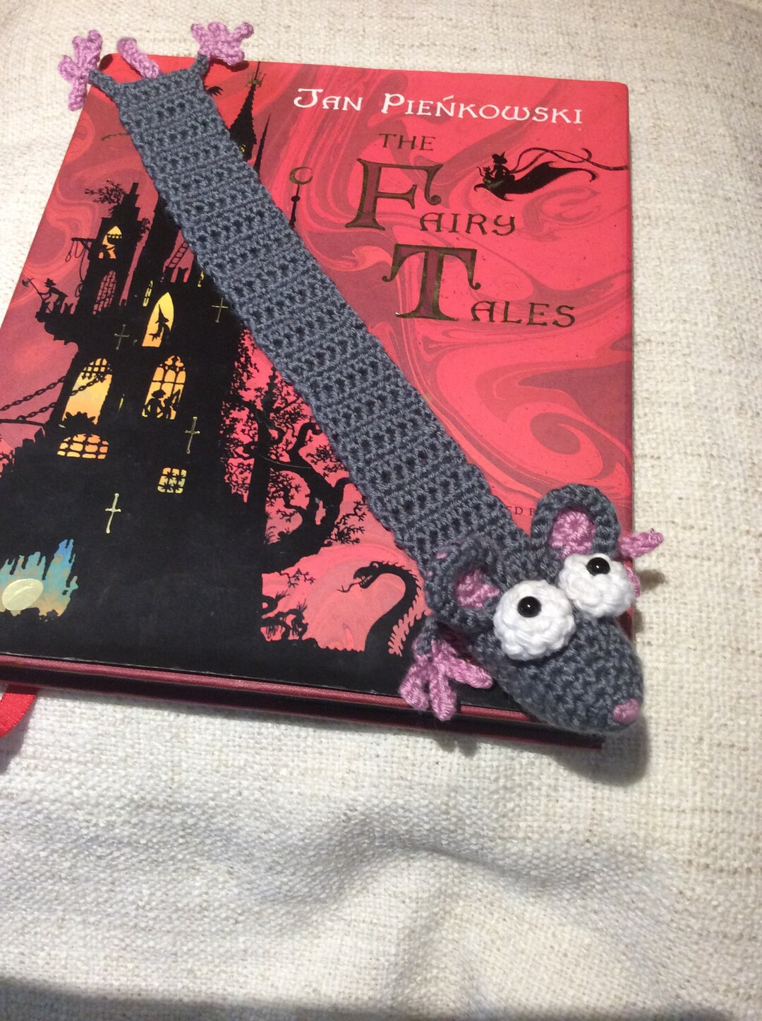 Mouse bookmark,Crotchet Grey Mouse bookmark,funny Bookmark,Mouse ...