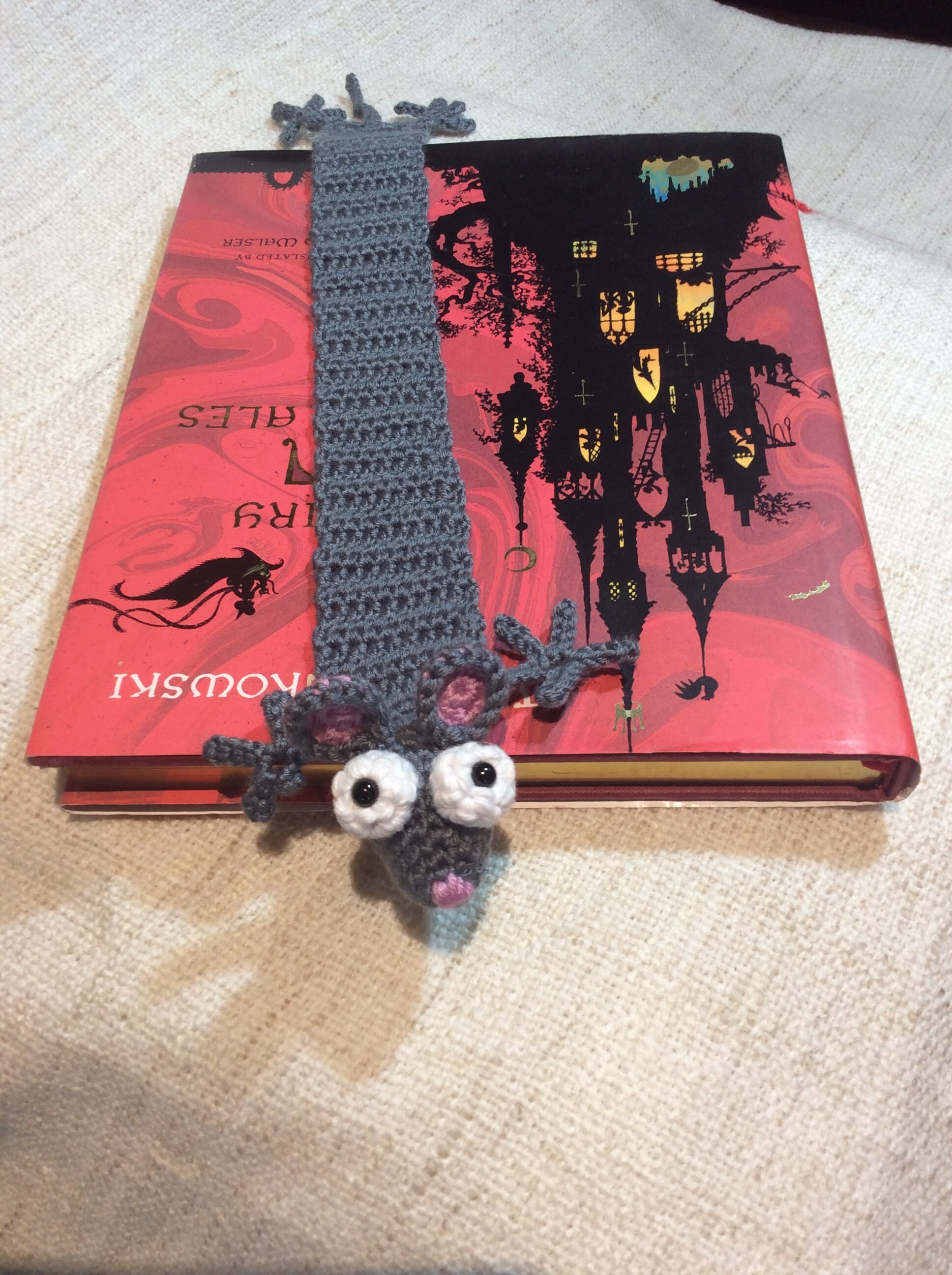 Mouse bookmark,Crotchet Grey Mouse bookmark,funny Bookmark,Mouse ...