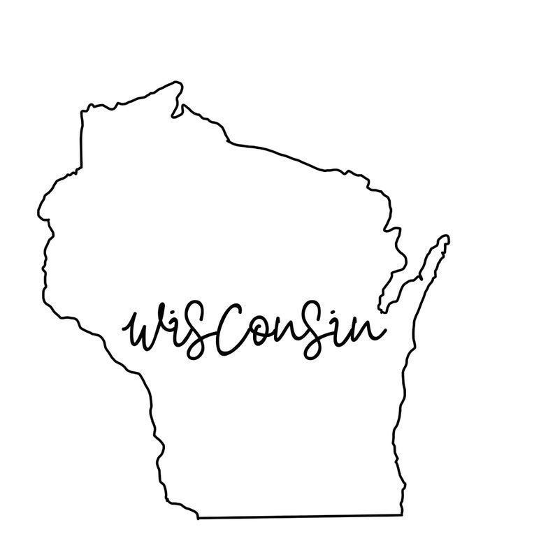 Wisconsin SVG Digital Download Cut File Wisconsin State Outline - Etsy