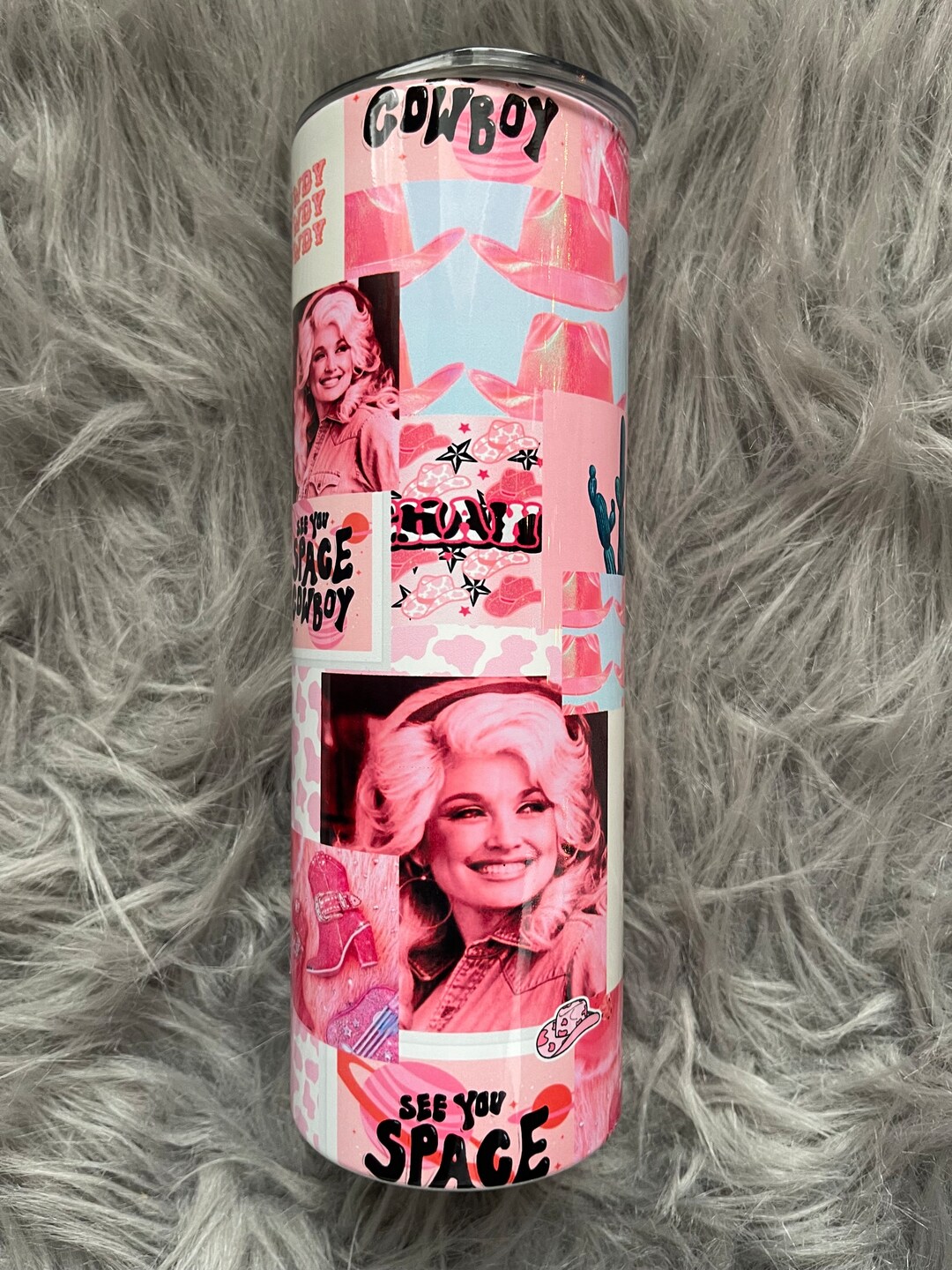 Dolly Collage Tumbler | Pink Tumbler | Queen of Country Music | - Etsy