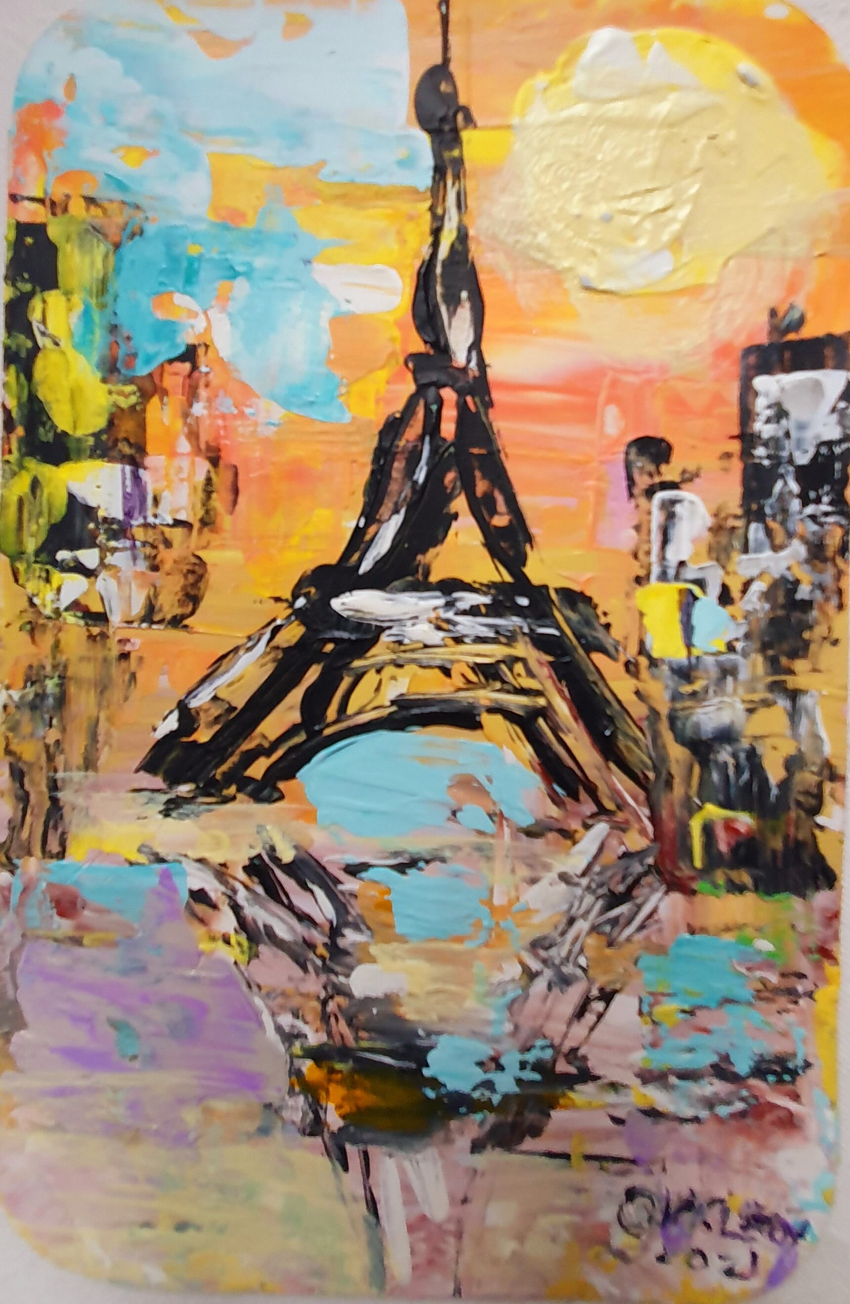Abstract Eiffel Tower Painting