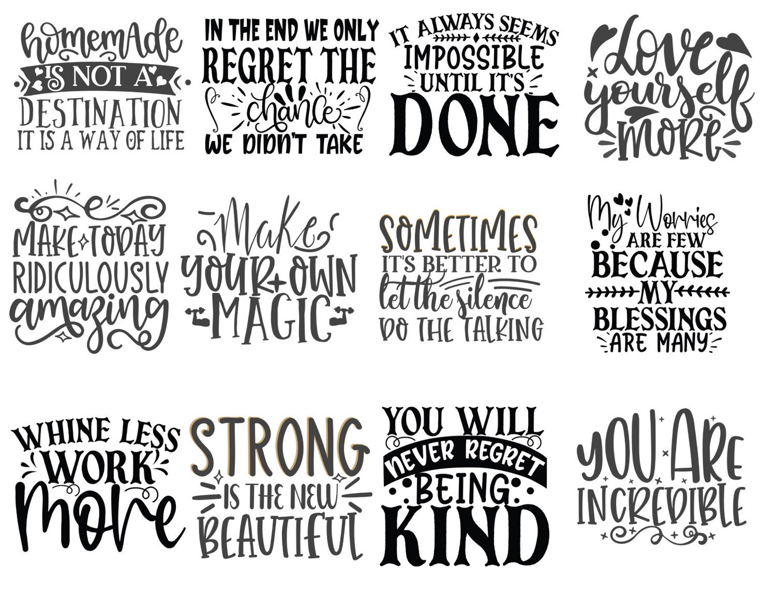 Motivational Bundle SVG Inspirational Quotes Inspirational - Etsy