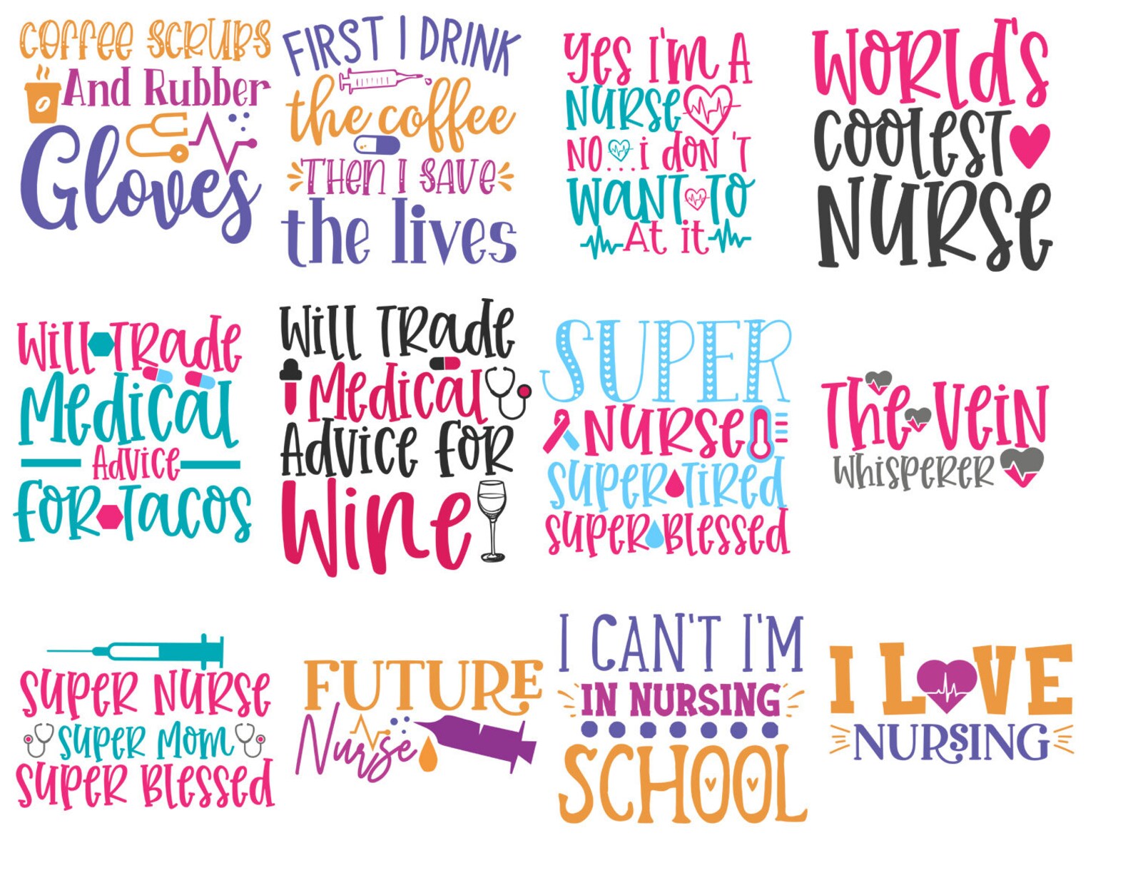 Nurse SVG Design Bundle Nurse Bundle Svg Nurse Cut Files Nurse | Etsy