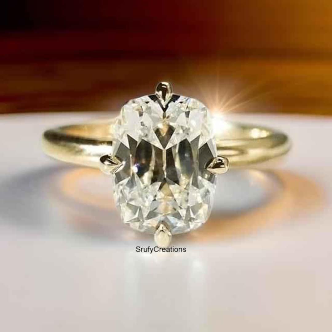 Custom Compass Prong Setting 10X8 Mm Elongated Old Mine Cushion Cut ...