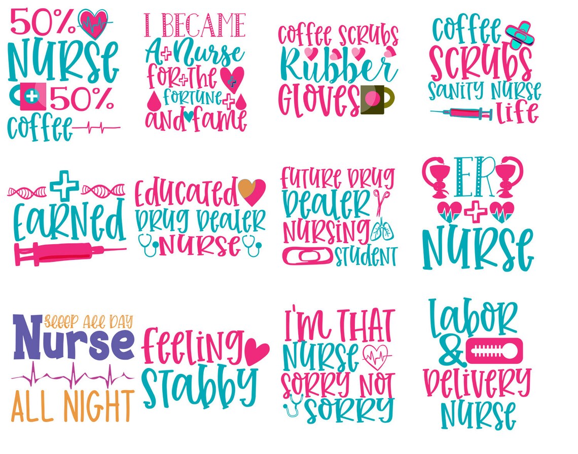 Nurse SVG Design Bundle Nurse Bundle Svg Nurse Cut Files Nurse | Etsy