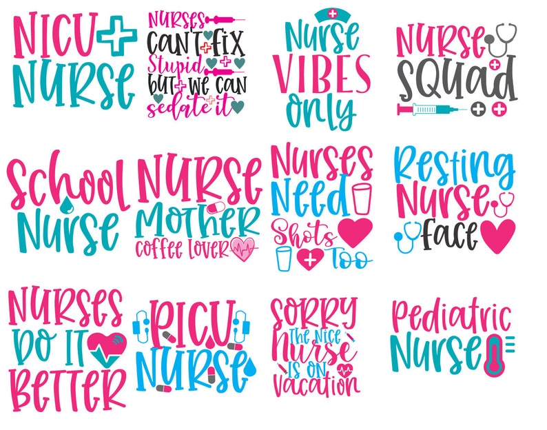 Nurse SVG Design Bundle Nurse Bundle Svg Nurse Cut Files Nurse | Etsy