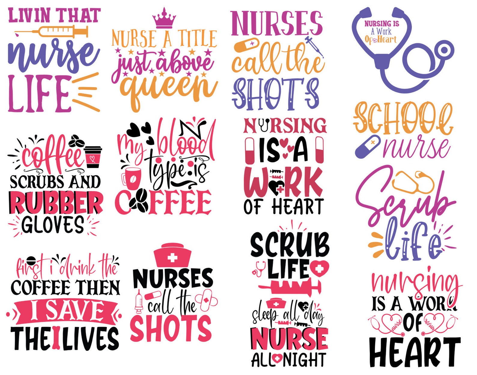 Nurse SVG Design Bundle Nurse Bundle Svg Nurse Cut Files Nurse | Etsy