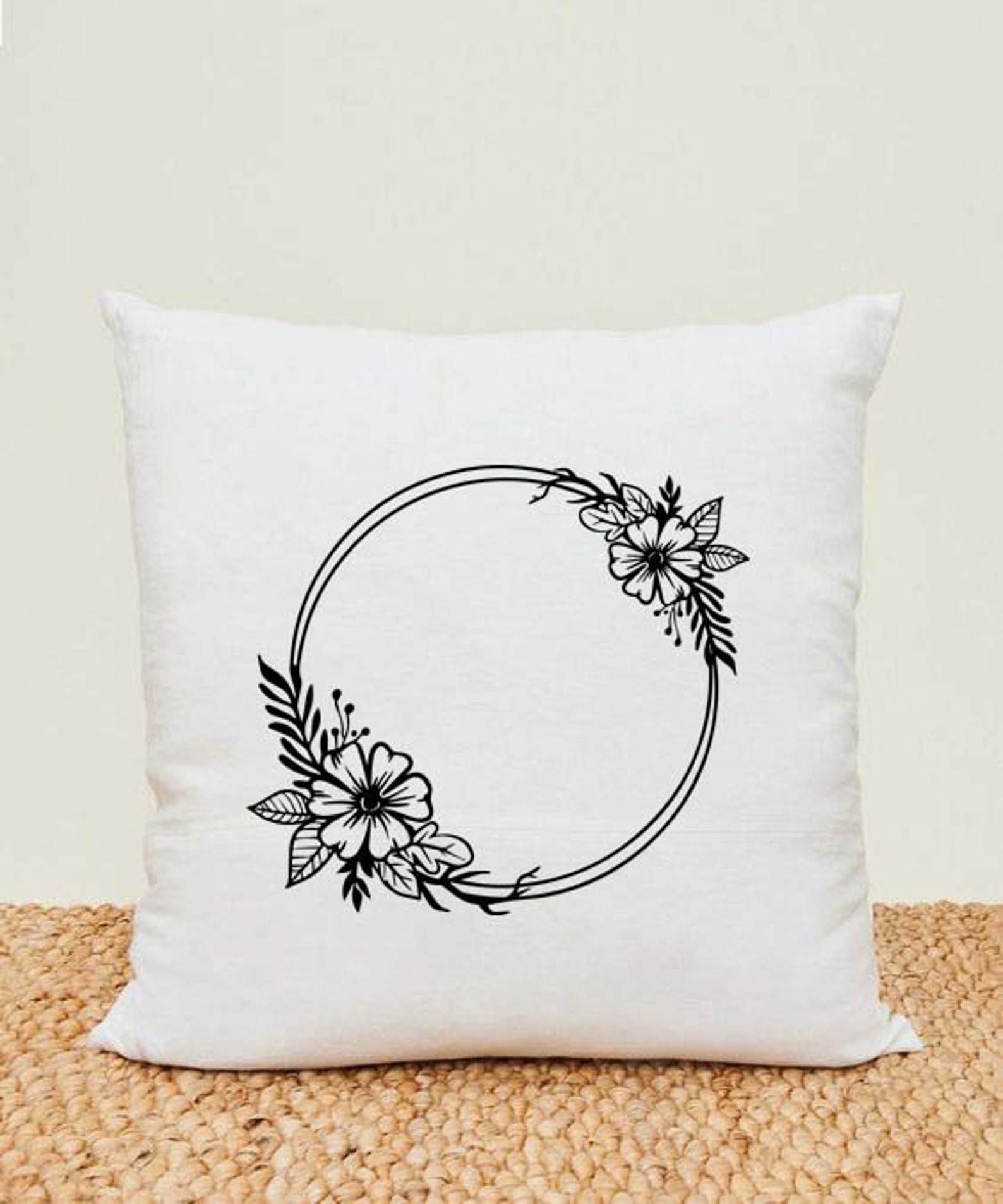 Flower Wreath Svg Floral Circle Svg Flower Frame Floral - Etsy