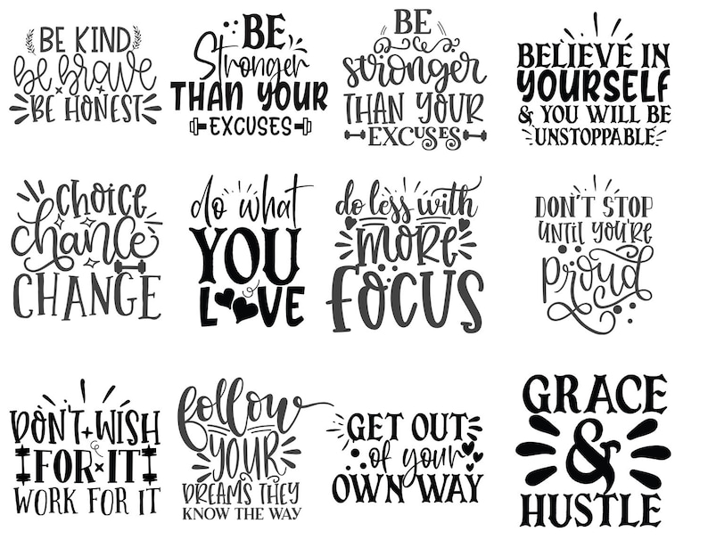 Motivational Bundle SVG Inspirational Quotes Inspirational - Etsy