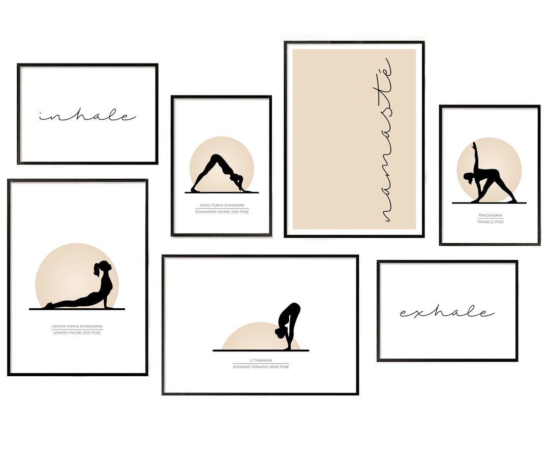 Poster Set Yoga Picture Set Namaste Abstract Murals Living - Etsy
