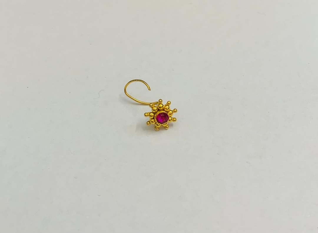 22k Gold Nose Pin Real Gold Nose Stud-solid Gold Nose Stud-gold Nose ...